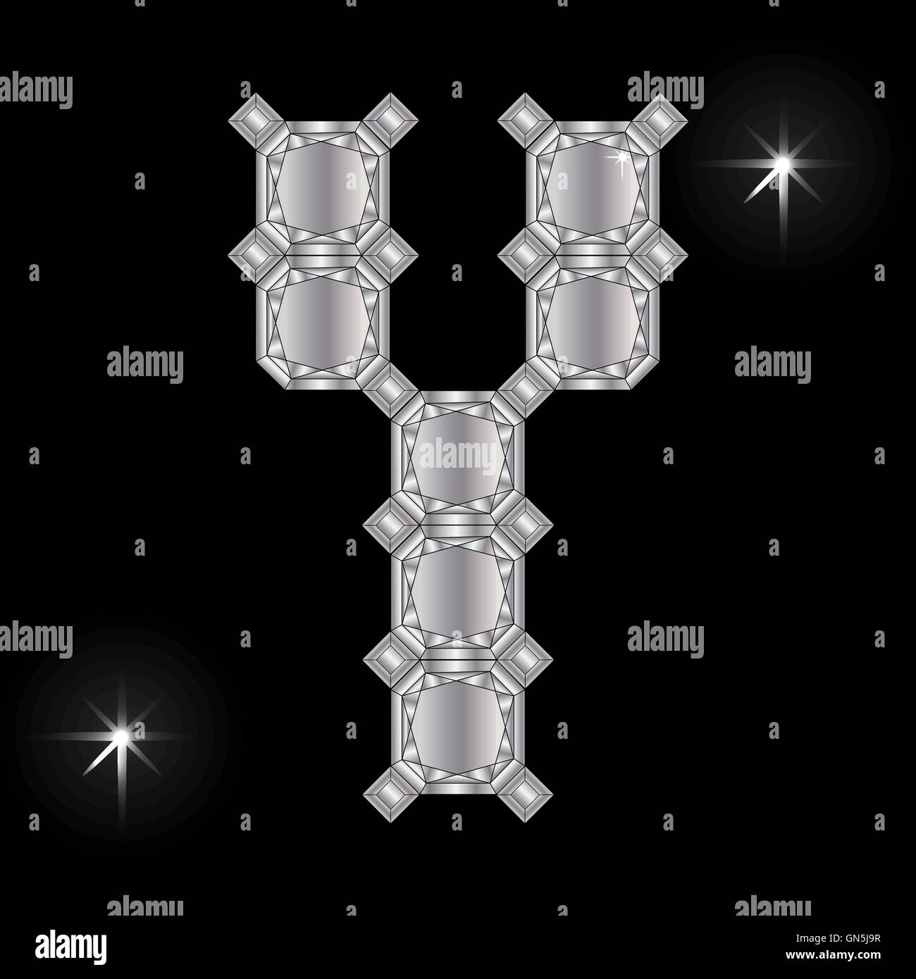 Metal letter Y. Gemstone. Geometric shapes Stock Vector Image & Art - Alamy