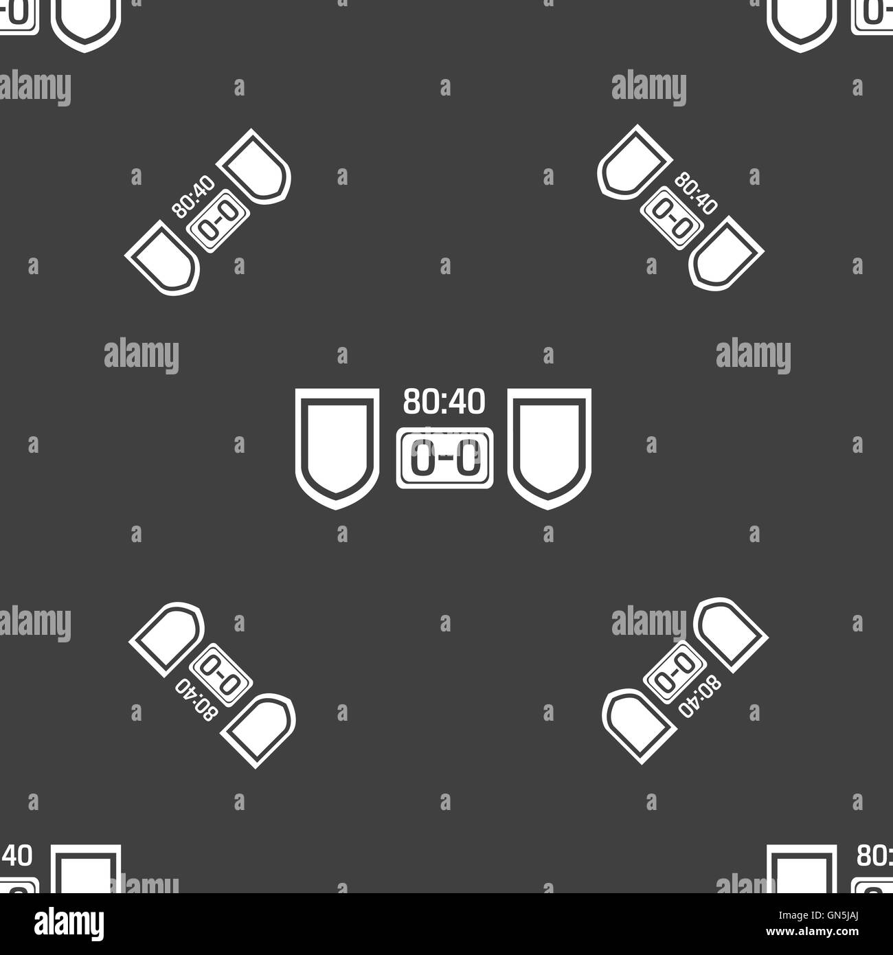 Scoreboard icon sign. Seamless pattern on a gray background. Vector ...