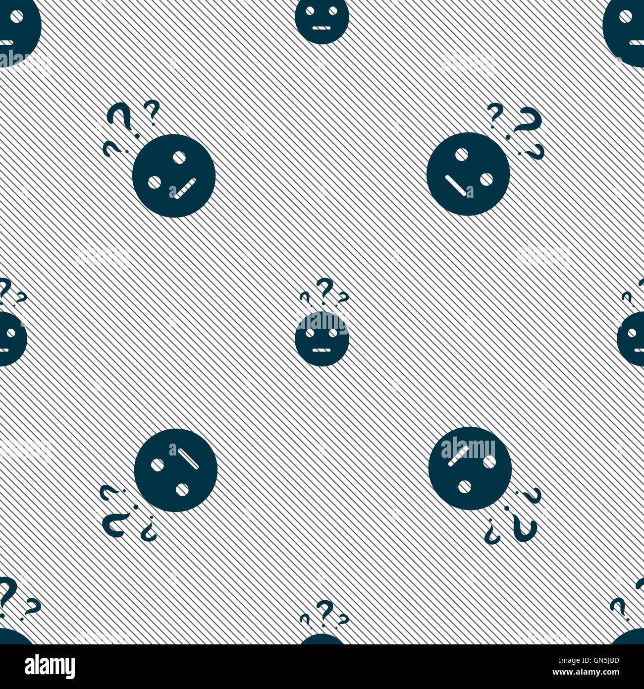 question mark and man, incomprehension icon sign. Seamless pattern with ...