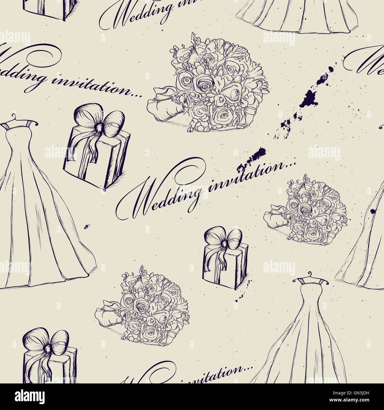 Vintage wedding seamless texture Stock Vector Image & Art - Alamy