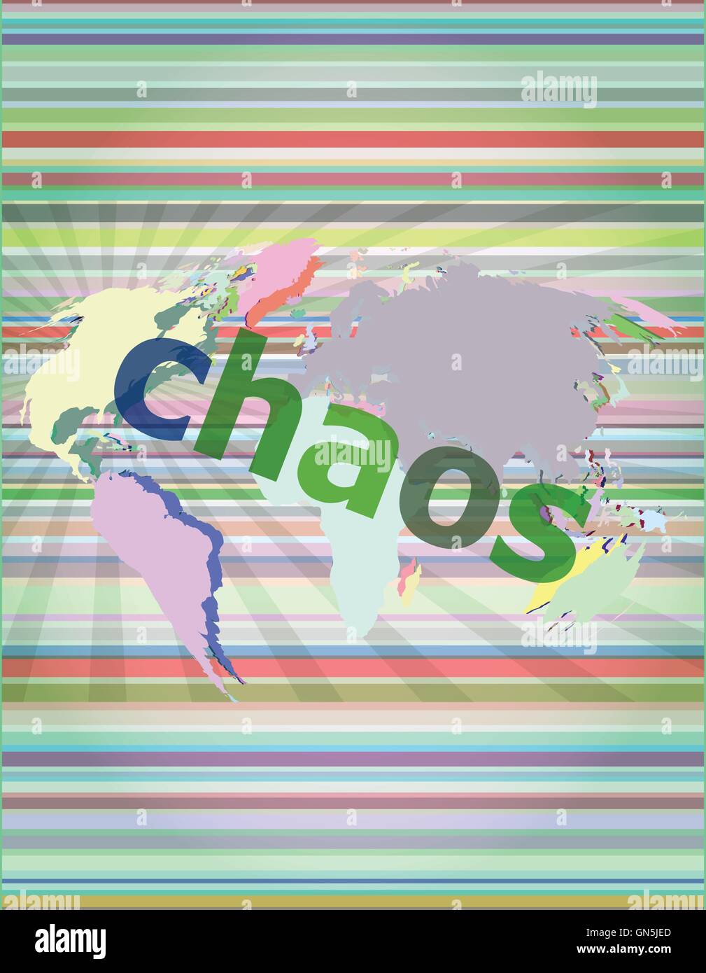 chaos word on business digital touch screen vector illustration Stock ...