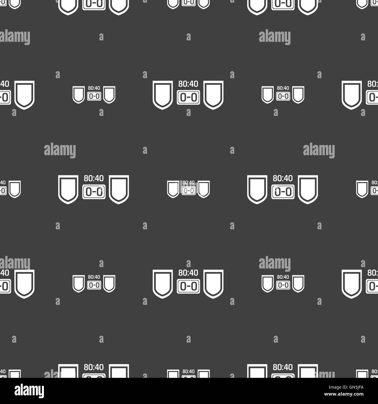 Scoreboard icon sign. Seamless pattern on a gray background. Vector ...