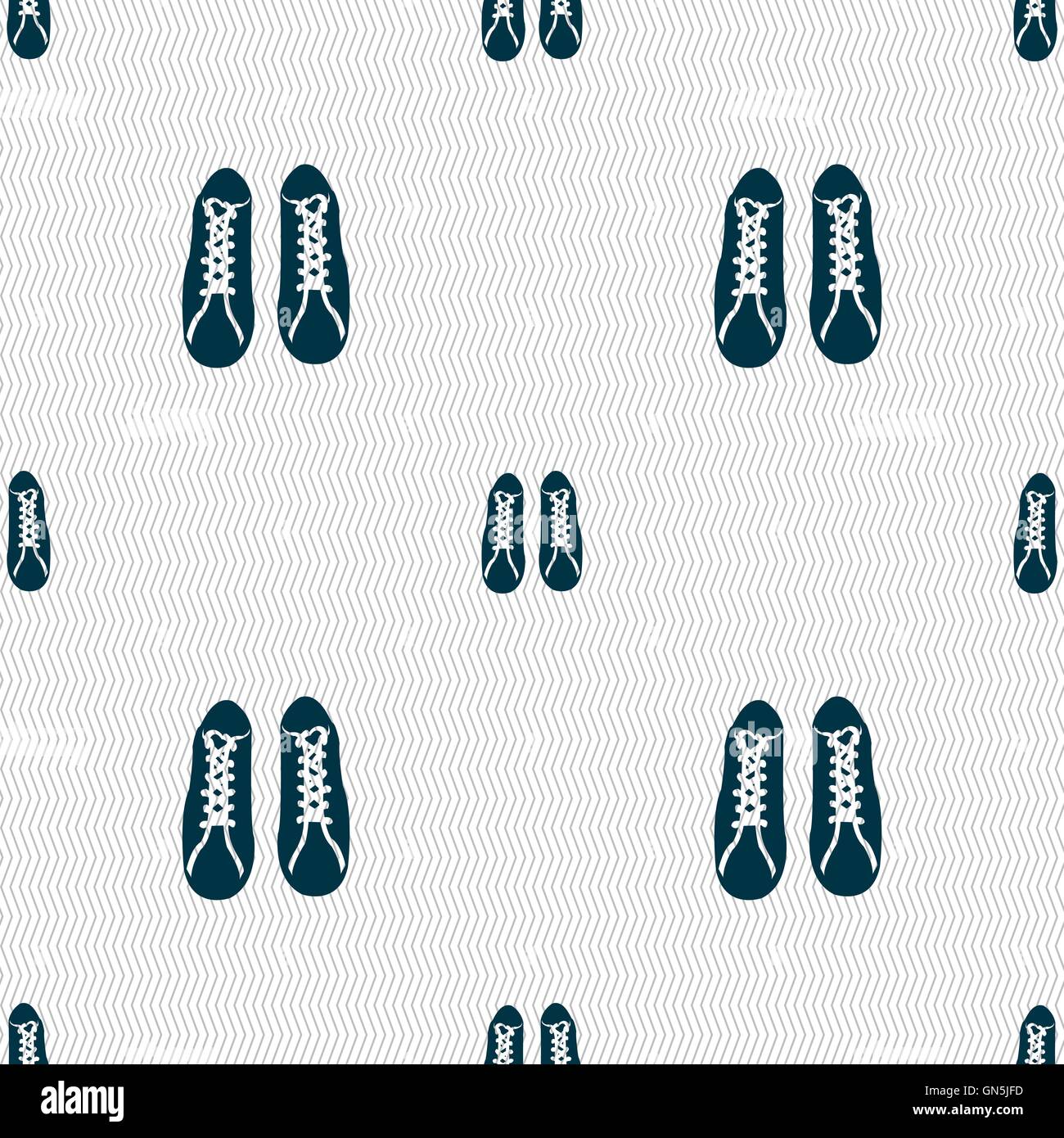 shoes icon sign. Seamless pattern with geometric texture. Vector Stock ...