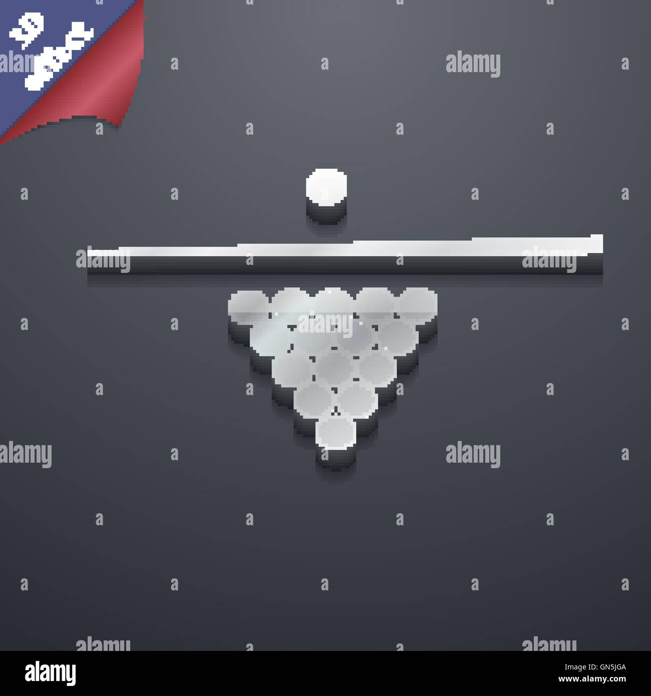 Billiard pool game equipment icon symbol. 3D style. Trendy, modern ...