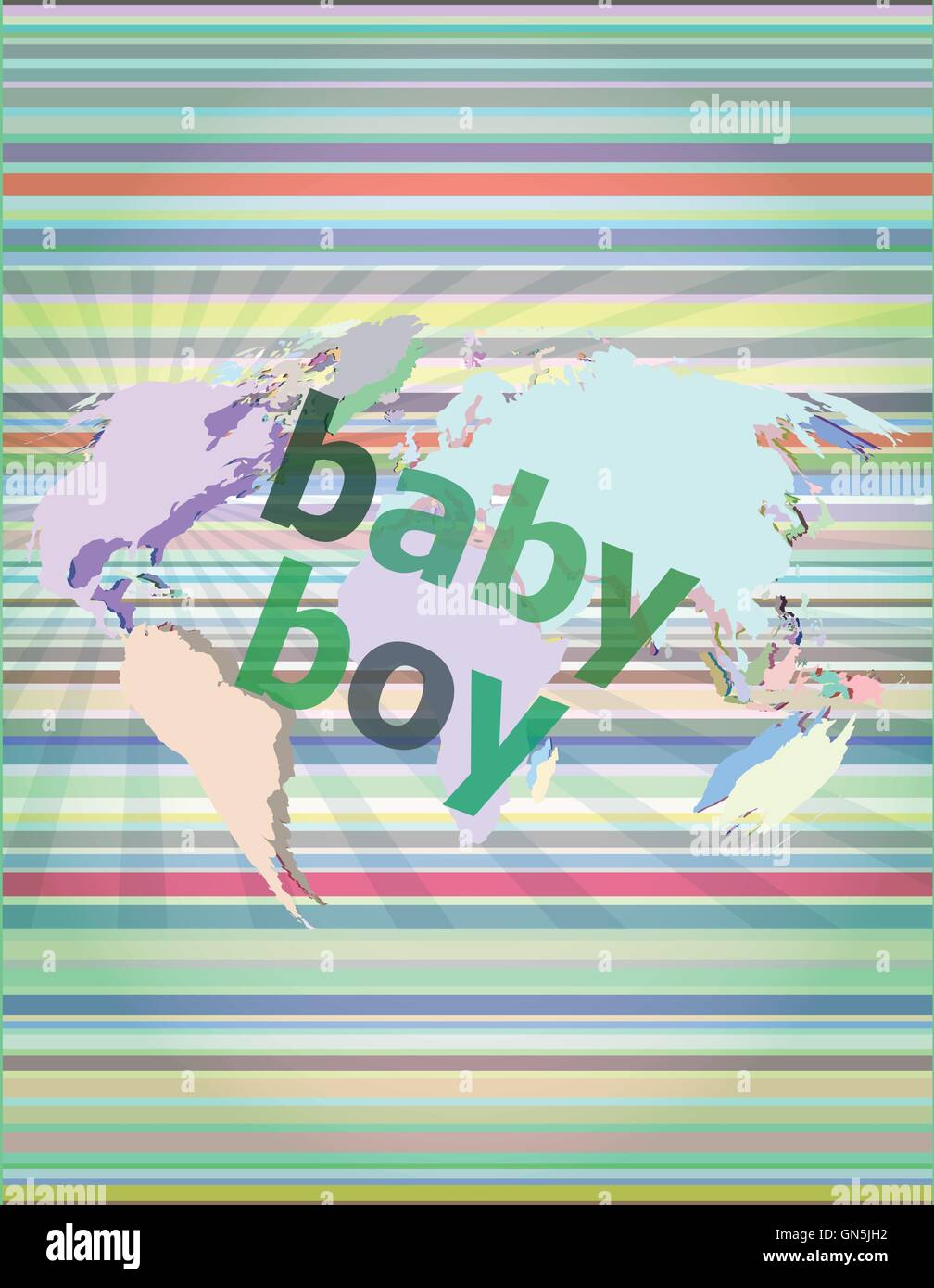 baby boy word on a virtual digital background vector illustration Stock ...