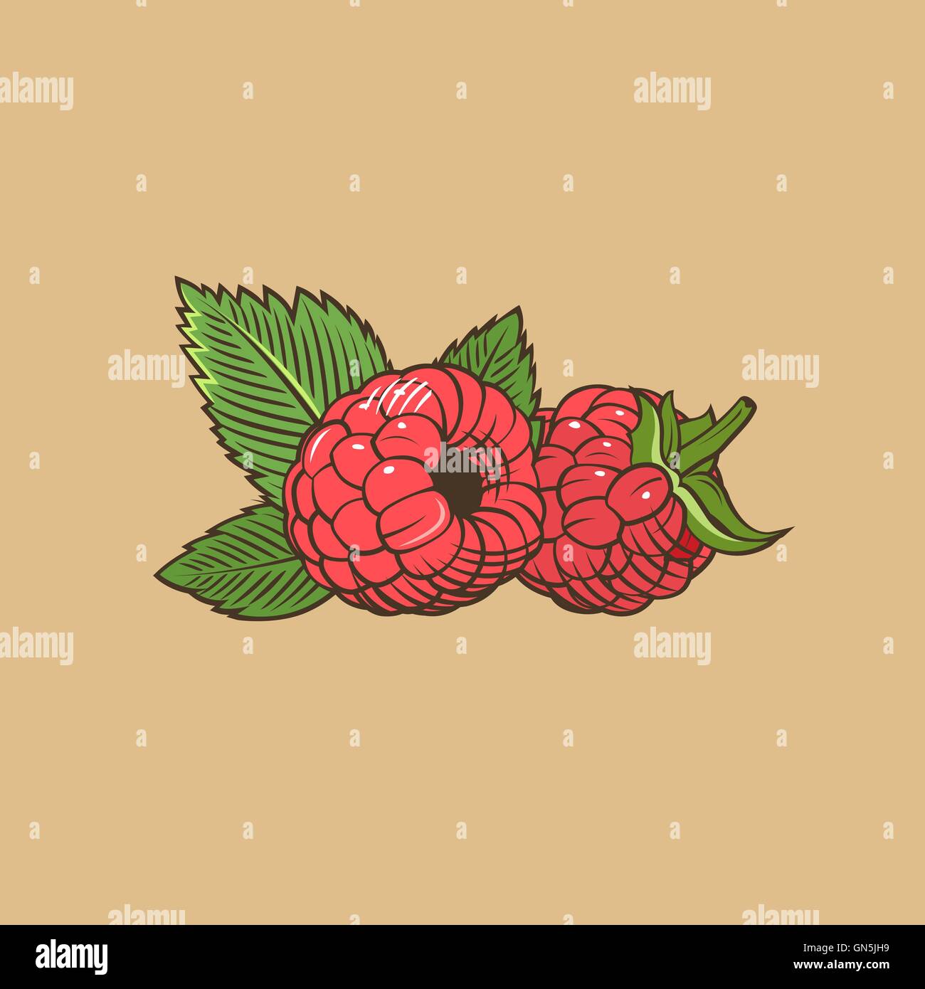 Tasty raspberry jam in Stock Vector Images - Alamy