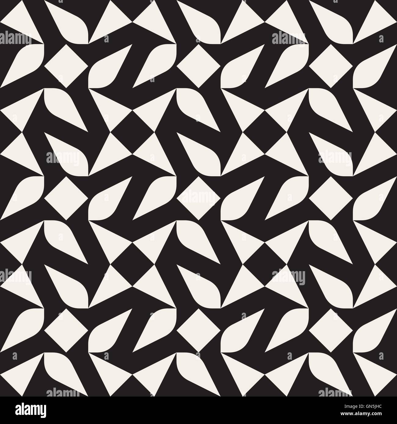 Vector Seamless Black and White Geometric Pattern Stock Vector Image ...