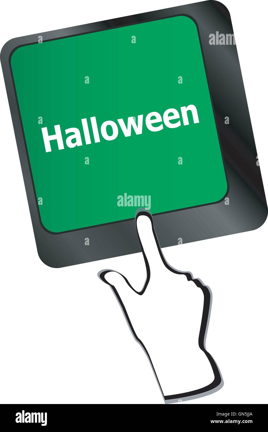 Halloween key on computer keyboard keys isolated Stock Vector Image ...