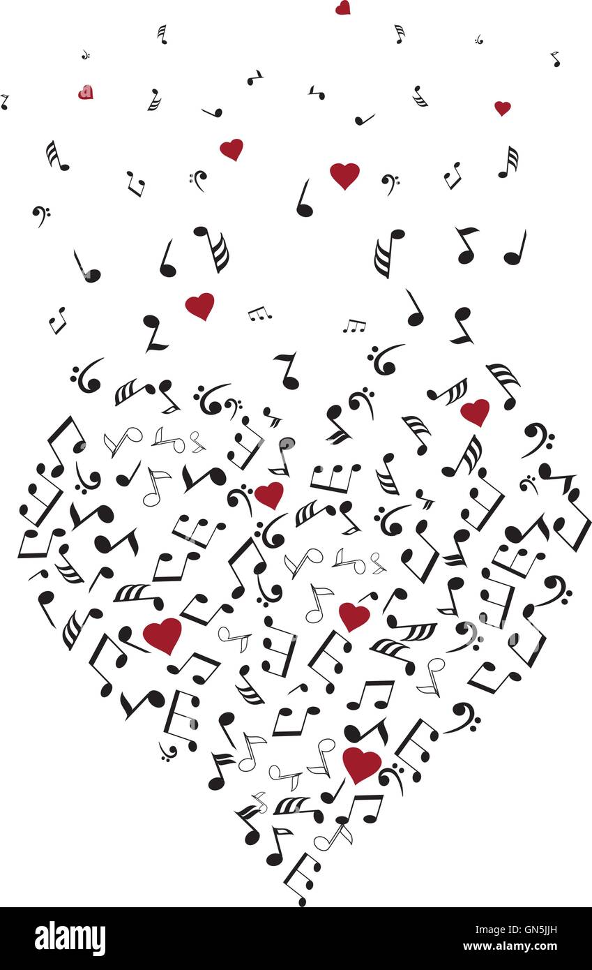 Musical Heart Vector Stock Vector Image & Art - Alamy
