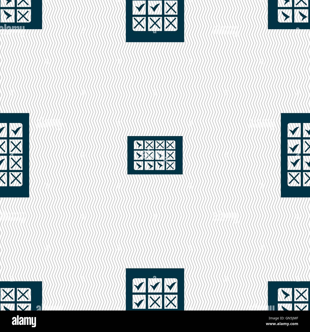 Bingo, lottery icon sign. Seamless pattern with geometric texture ...