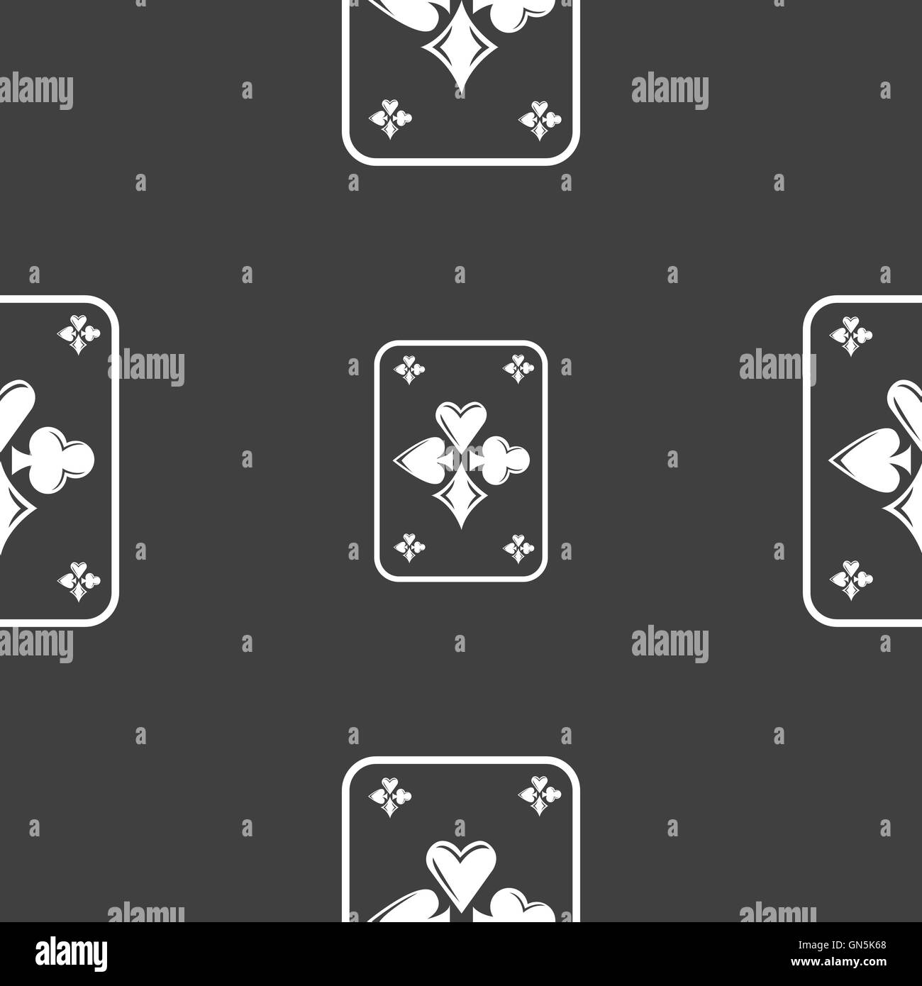 game cards icon sign. Seamless pattern on a gray background. Vector ...