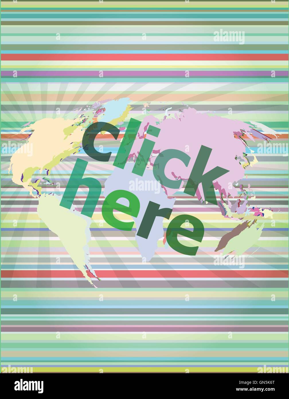 click here text on digital touch screen - business concept vector ...