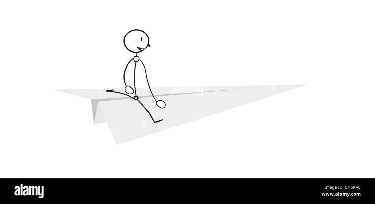 Businessman flying airplane Stock Vector Images - Alamy