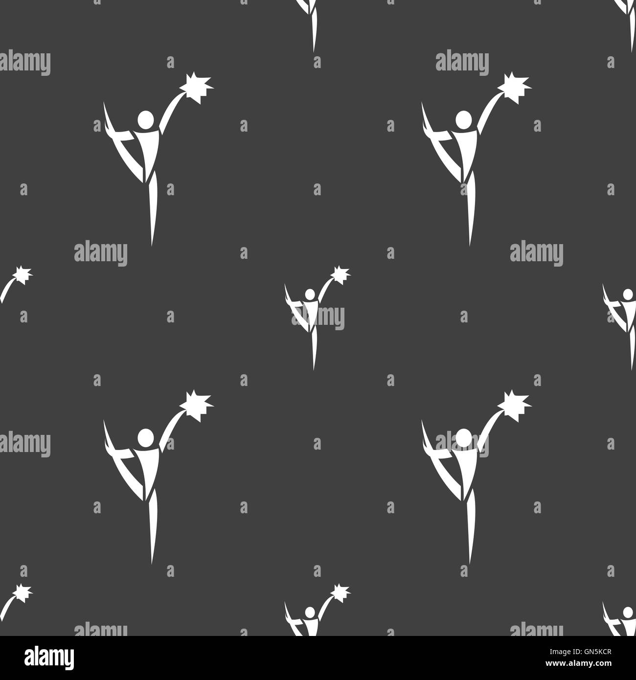 cheerleader icon sign. Seamless pattern on a gray background. Vector ...