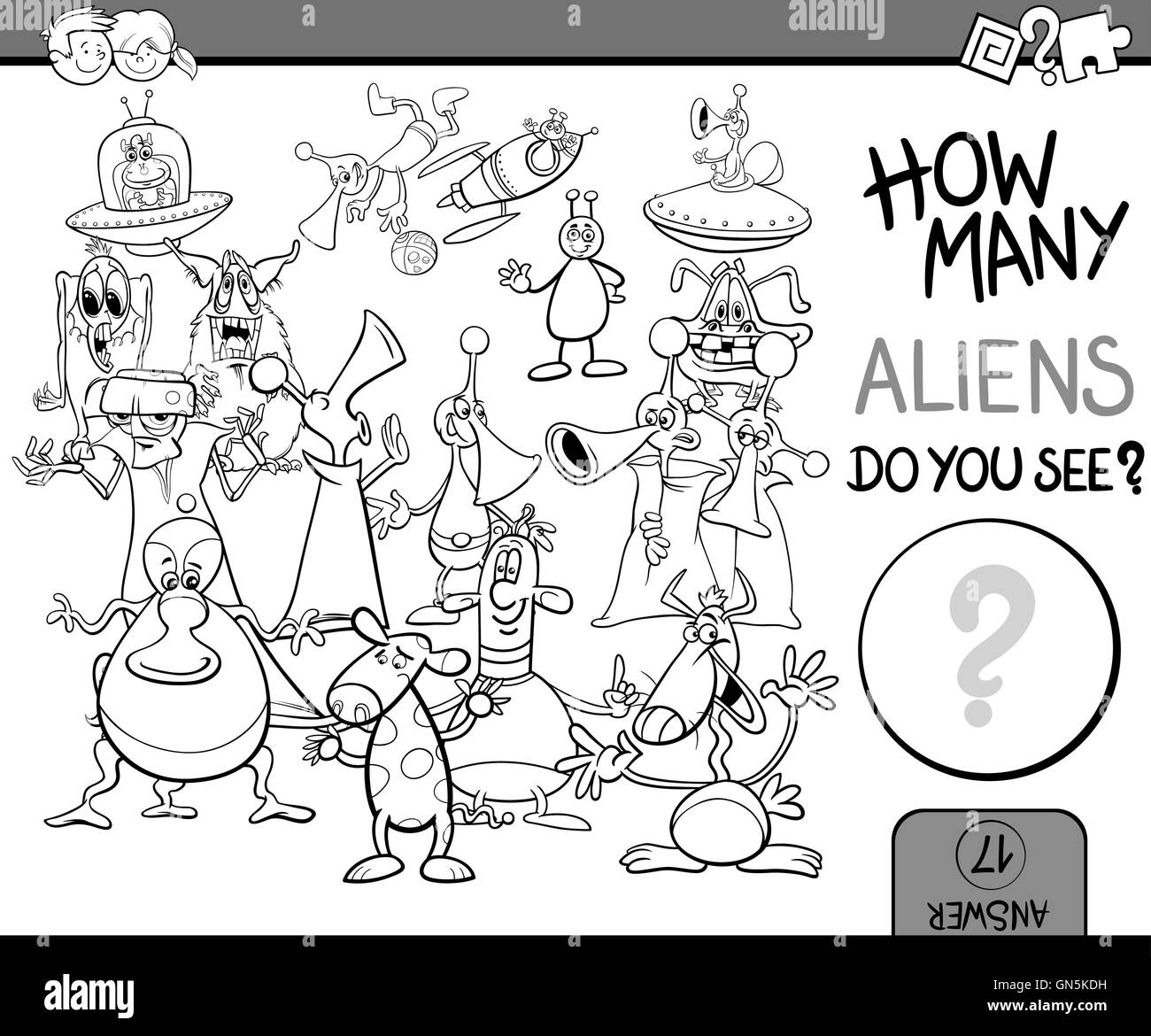 counting task coloring page Stock Vector Image & Art - Alamy