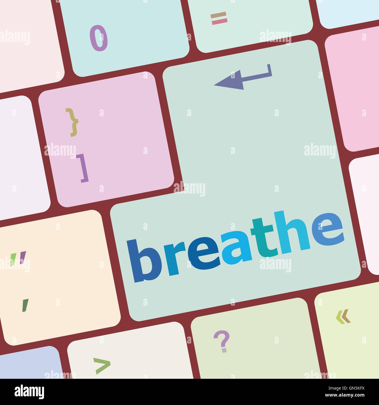 breathe word on keyboard key vector illustration Stock Vector Image ...