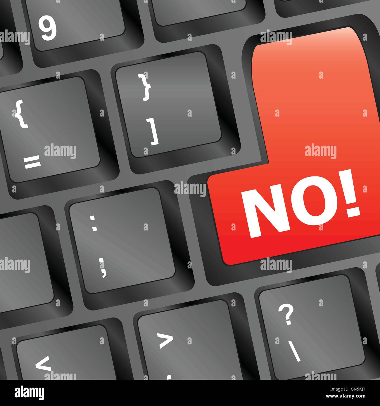 No - text on a button keyboard vector illustration Stock Vector Image ...