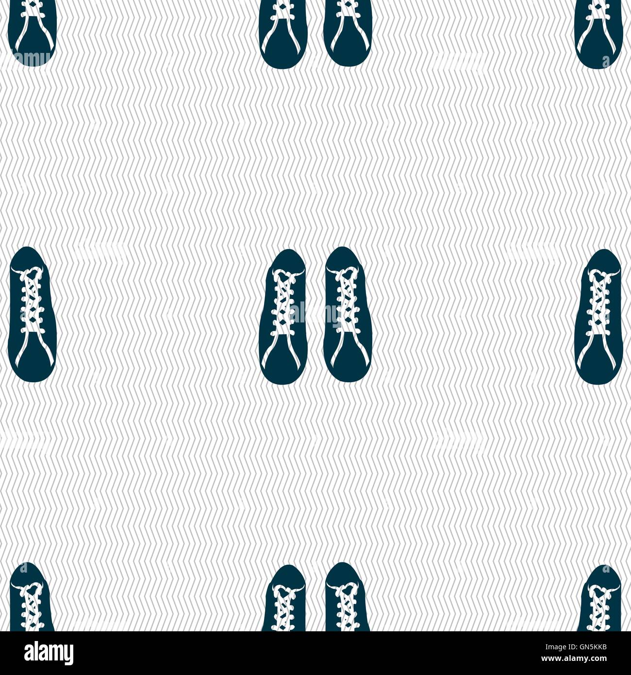 shoes icon sign. Seamless pattern with geometric texture. Vector Stock ...