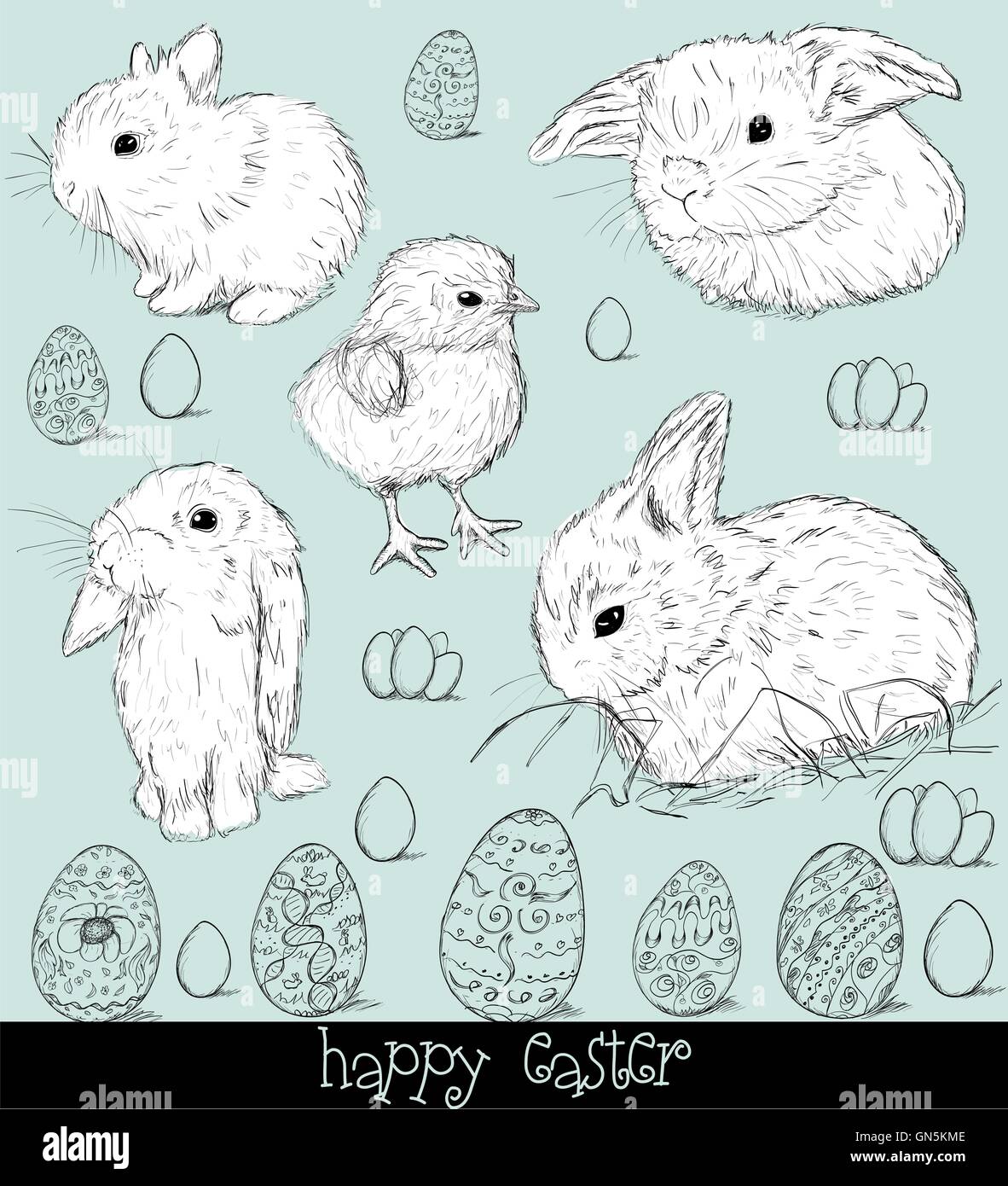 Hare easter decoration Stock Vector Images - Alamy