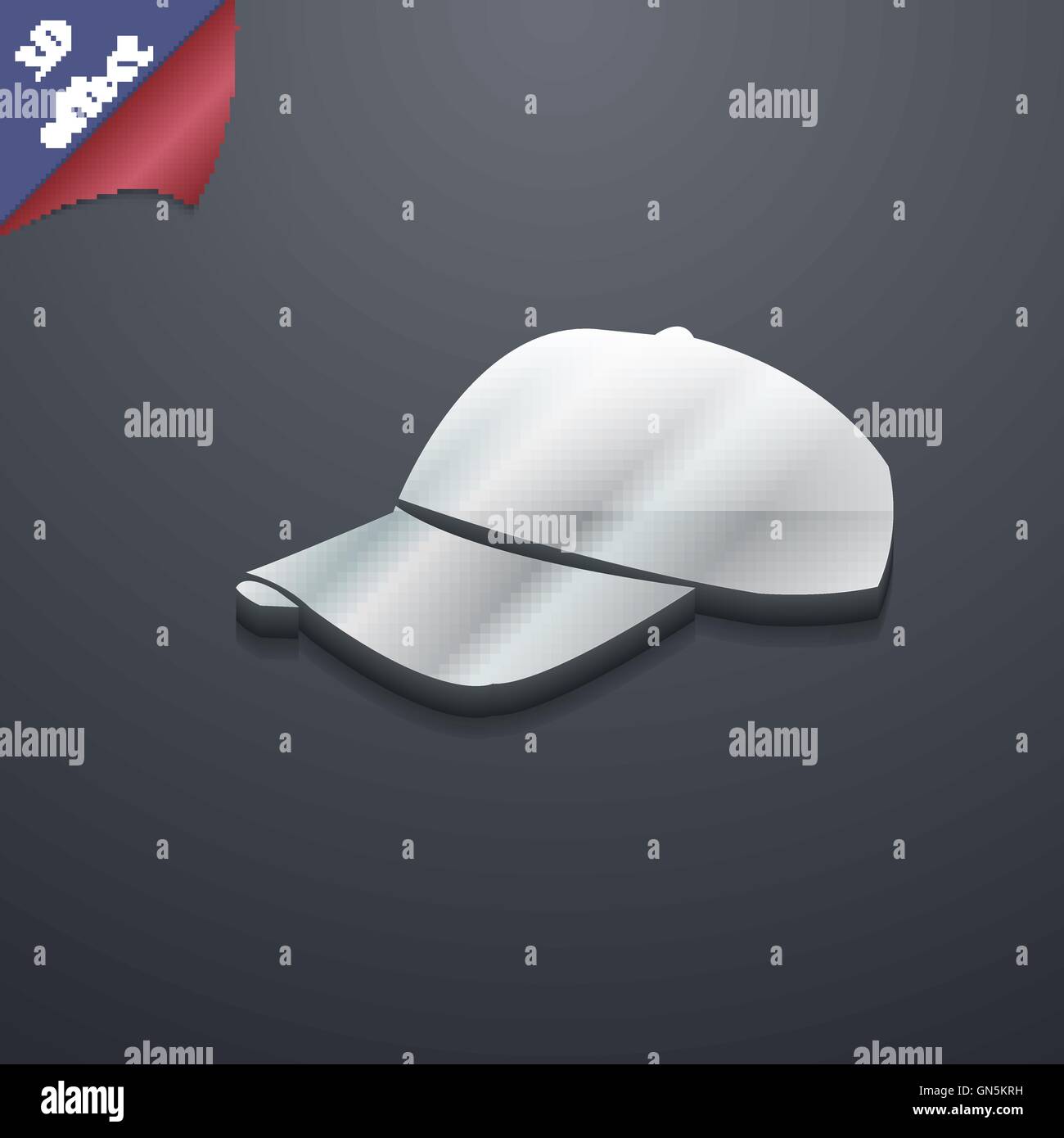 Baseball cap icon symbol. 3D style. Trendy, modern design with space ...
