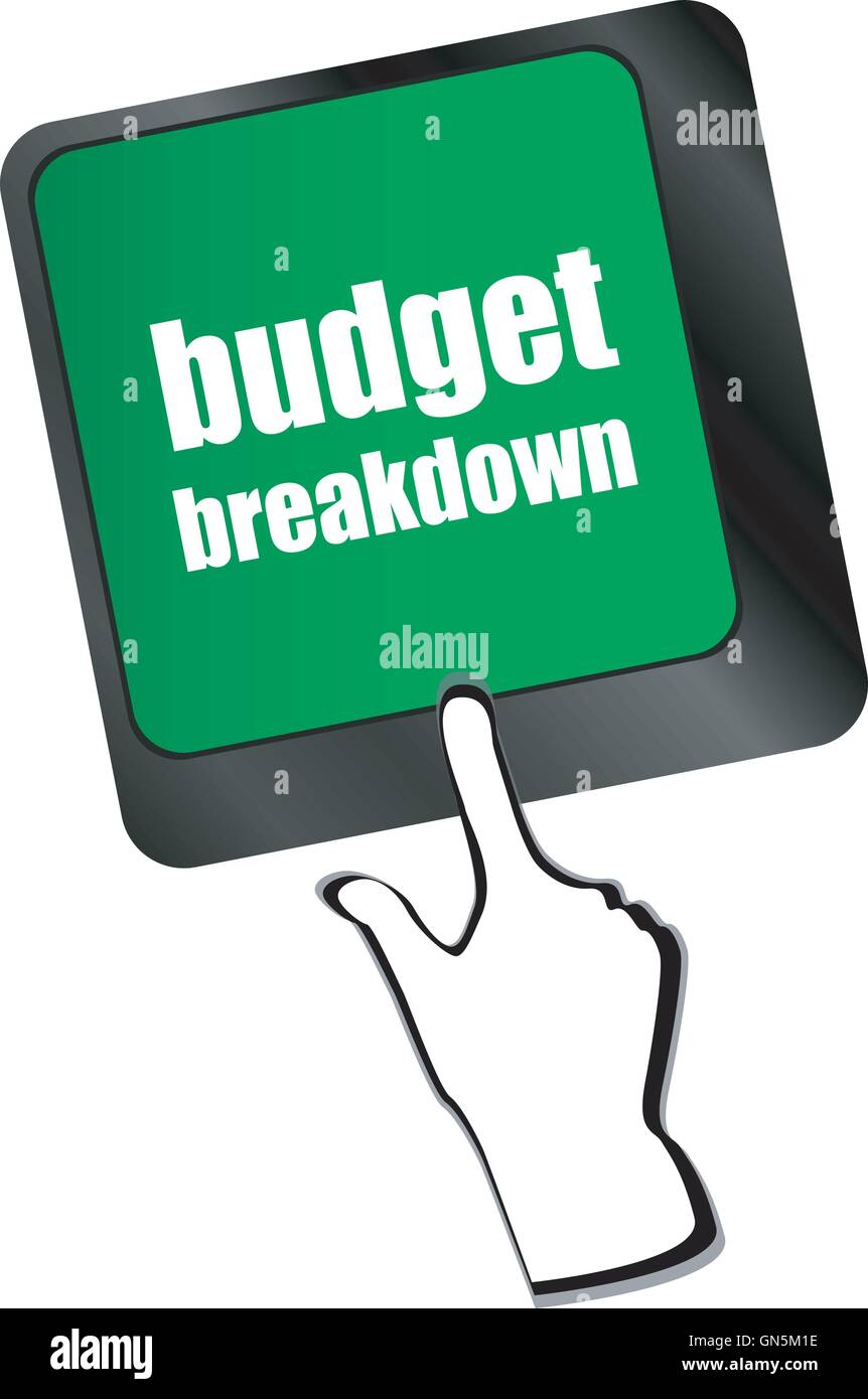 budget breakdown words on computer pc keyboard Stock Vector Image & Art ...