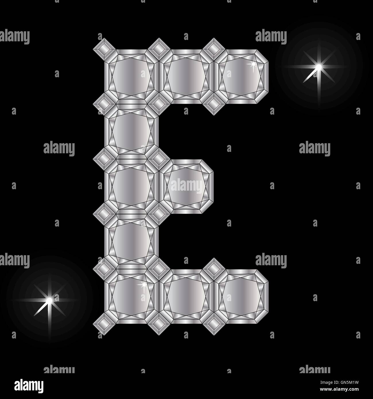 Metal letter E. Gemstone. Geometric shapes Stock Vector Image & Art - Alamy
