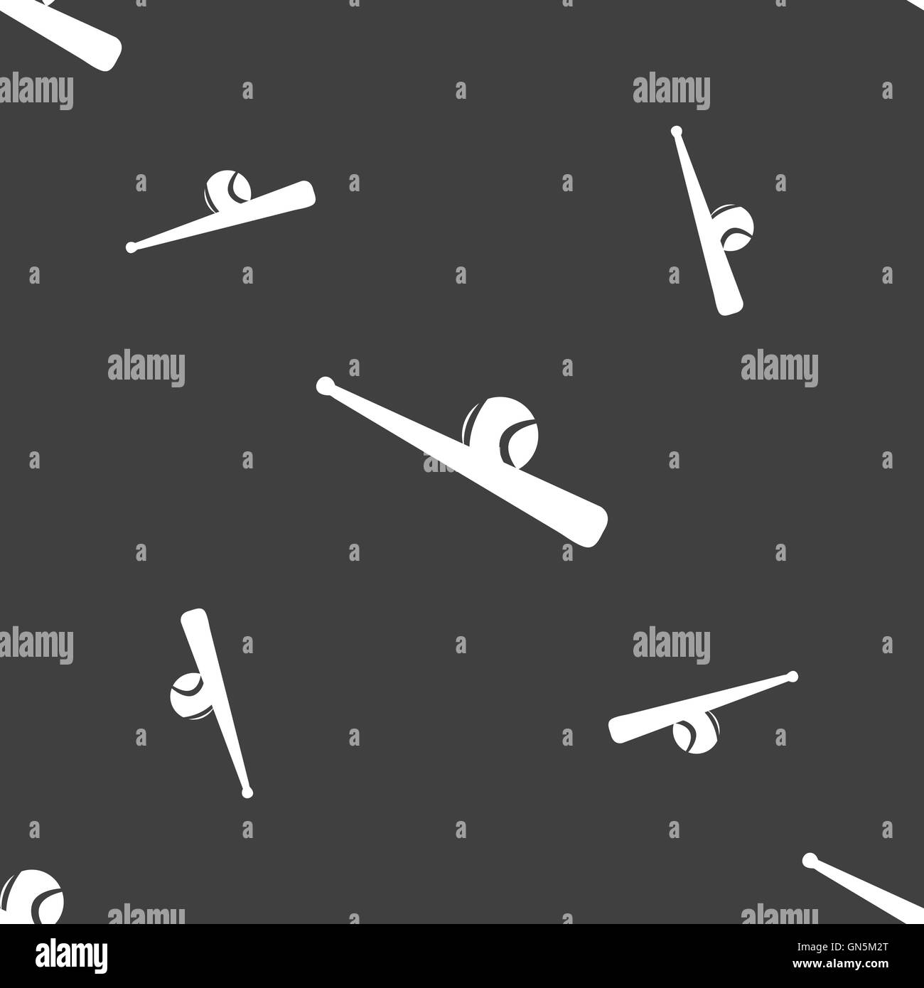 Baseball icon sign. Seamless pattern on a gray background. Vector Stock ...