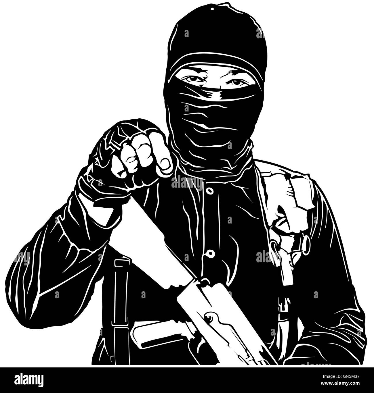 Criminal in black mask Black and White Stock Photos & Images - Alamy