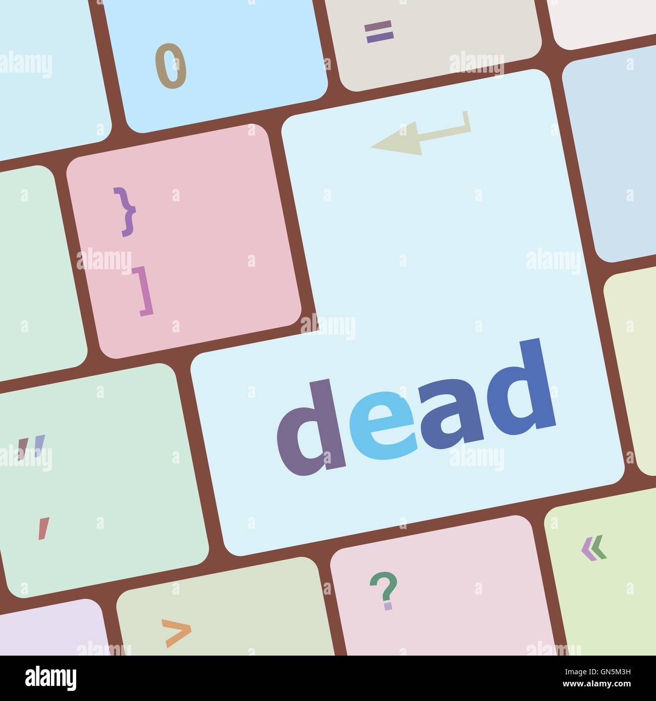 social concept: computer keyboard with word dead vector illustration ...
