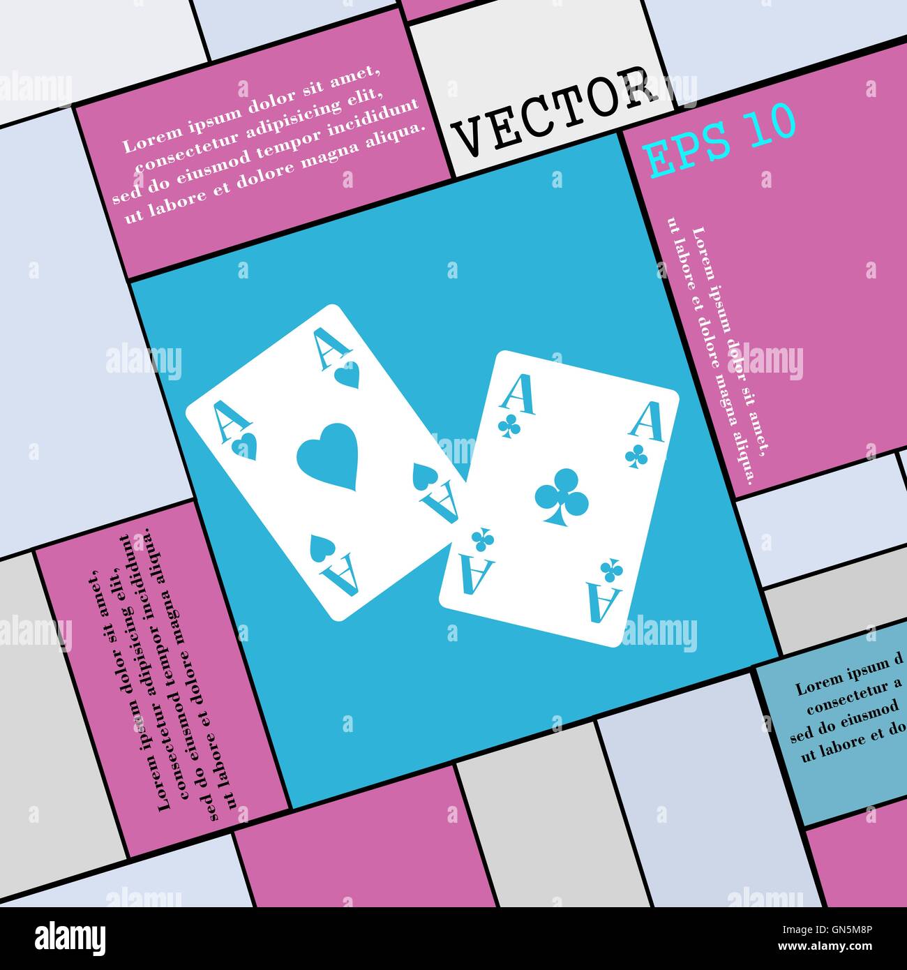 Two Aces icon sign. Modern flat style for your design. Vector Stock ...