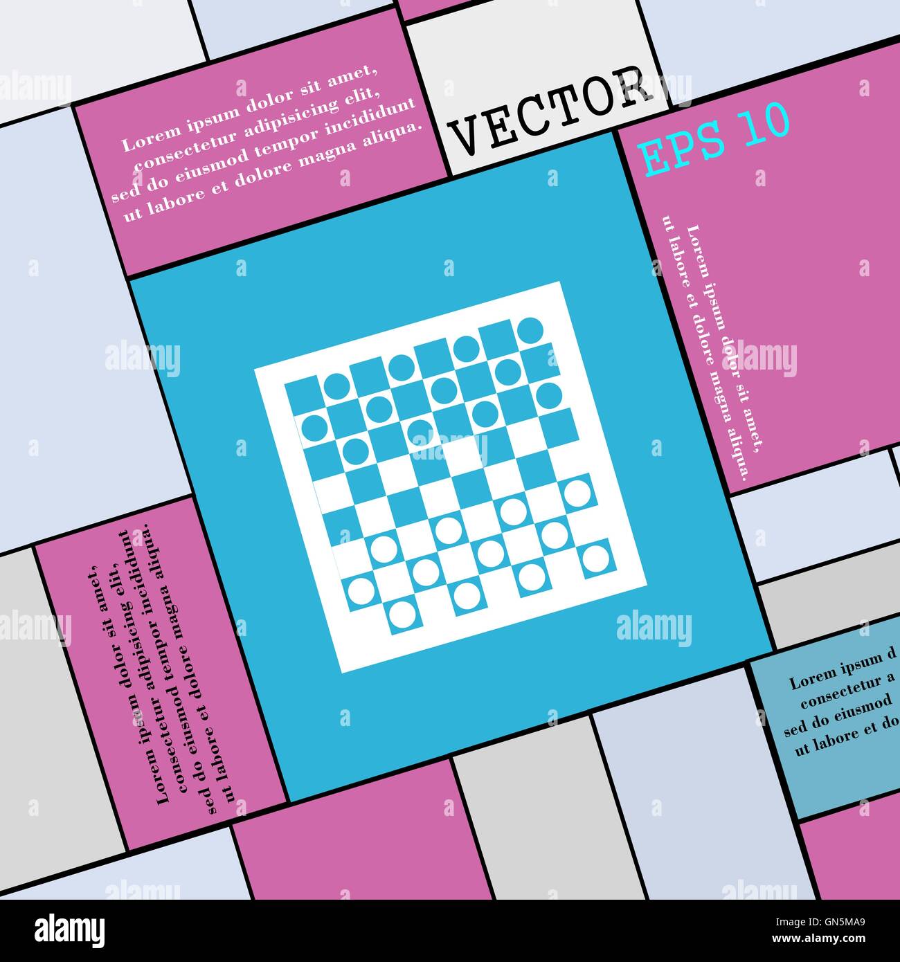 checkers board icon sign. Modern flat style for your design. Vector ...