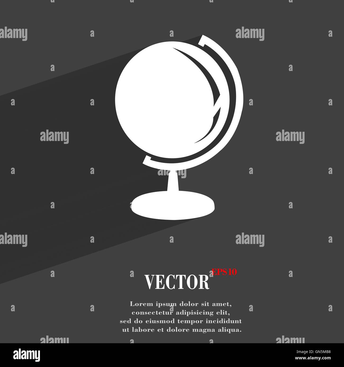 Globe symbol Flat modern web design with long shadow and space for your ...