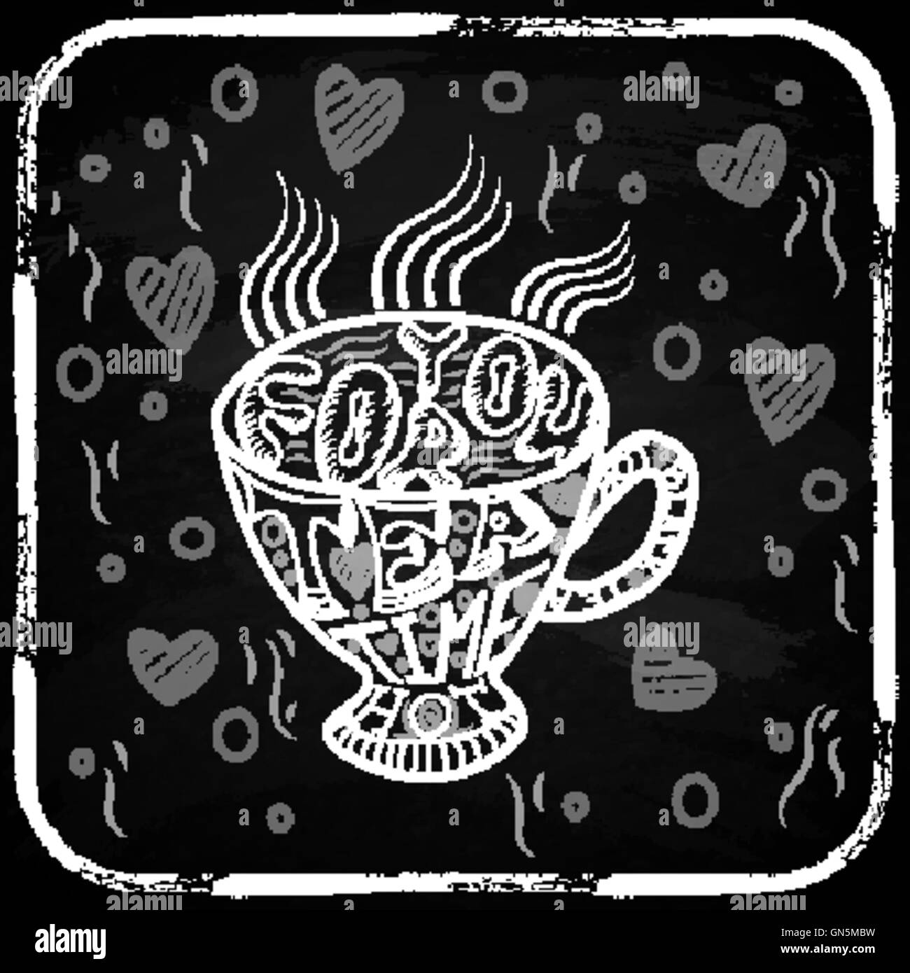 Heart hand drawing lettering Black and White Stock Photos & Images - Alamy