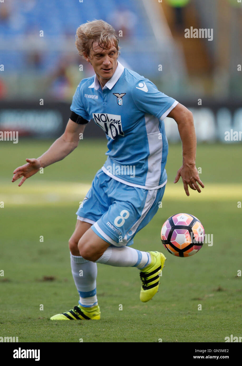 LazioÕs Dusan Basta in action during the Serie A soccer match between ...