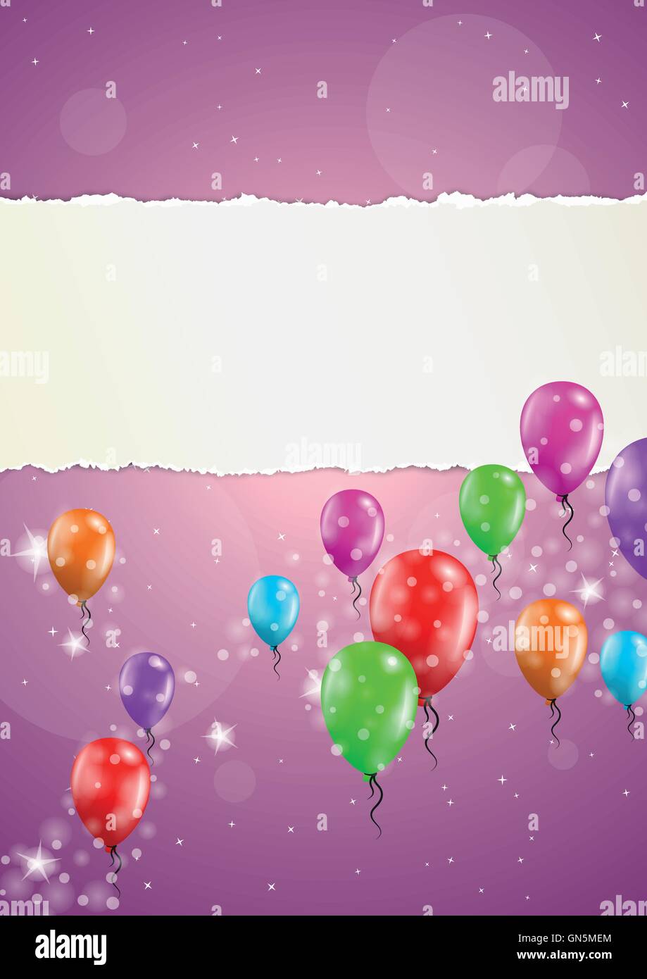 backgroud with balloons and torn paper Stock Vector Image & Art - Alamy