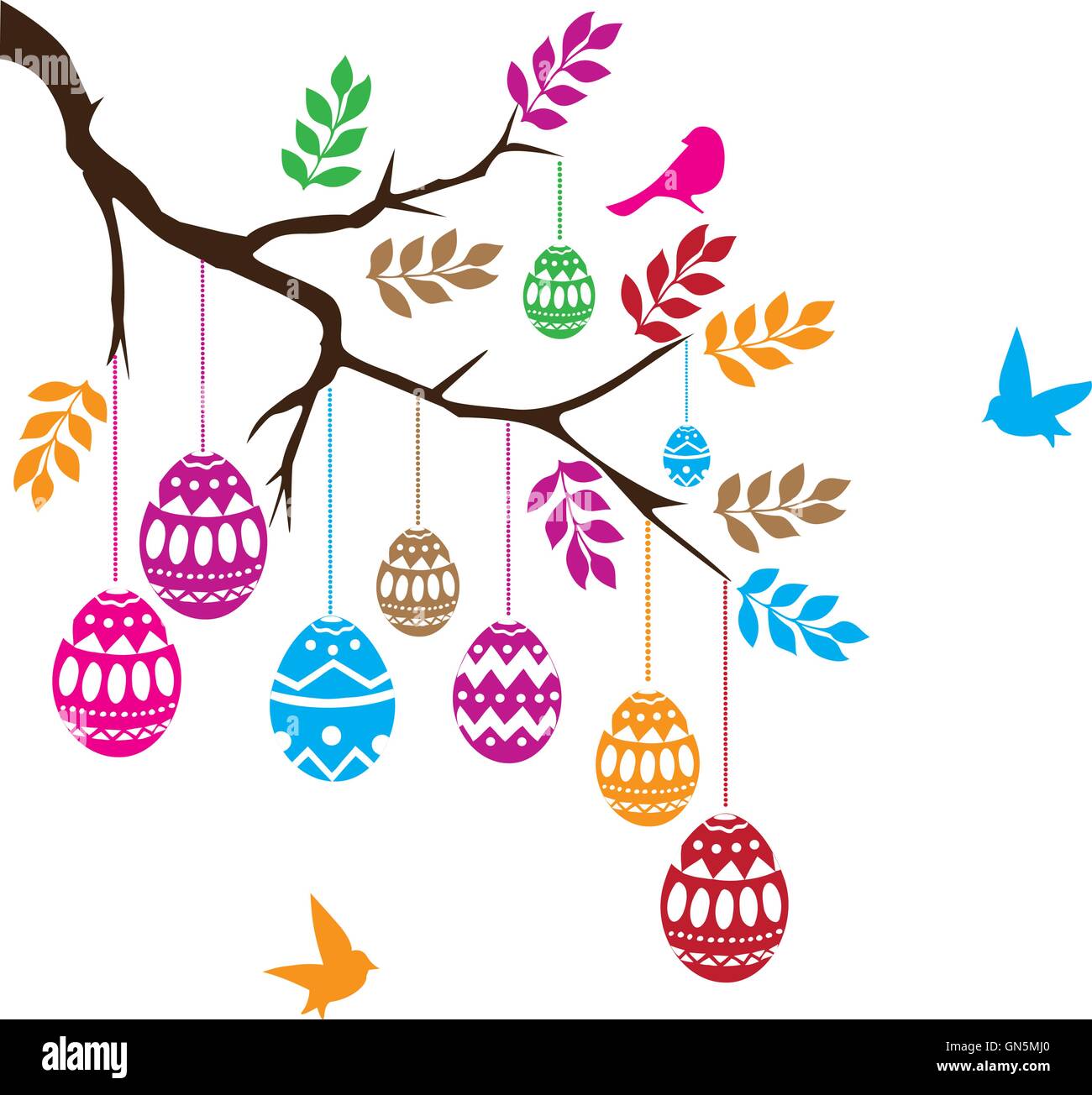 Abstract tree easter eggs card Stock Vector Images - Alamy