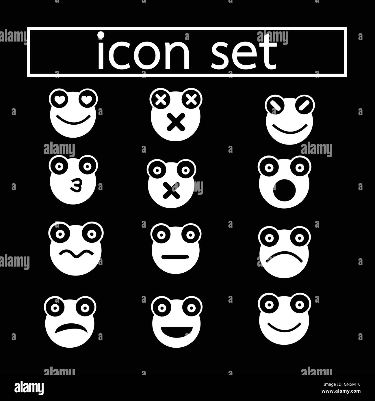 Frog emotion icon set illustration design Stock Vector Image & Art - Alamy