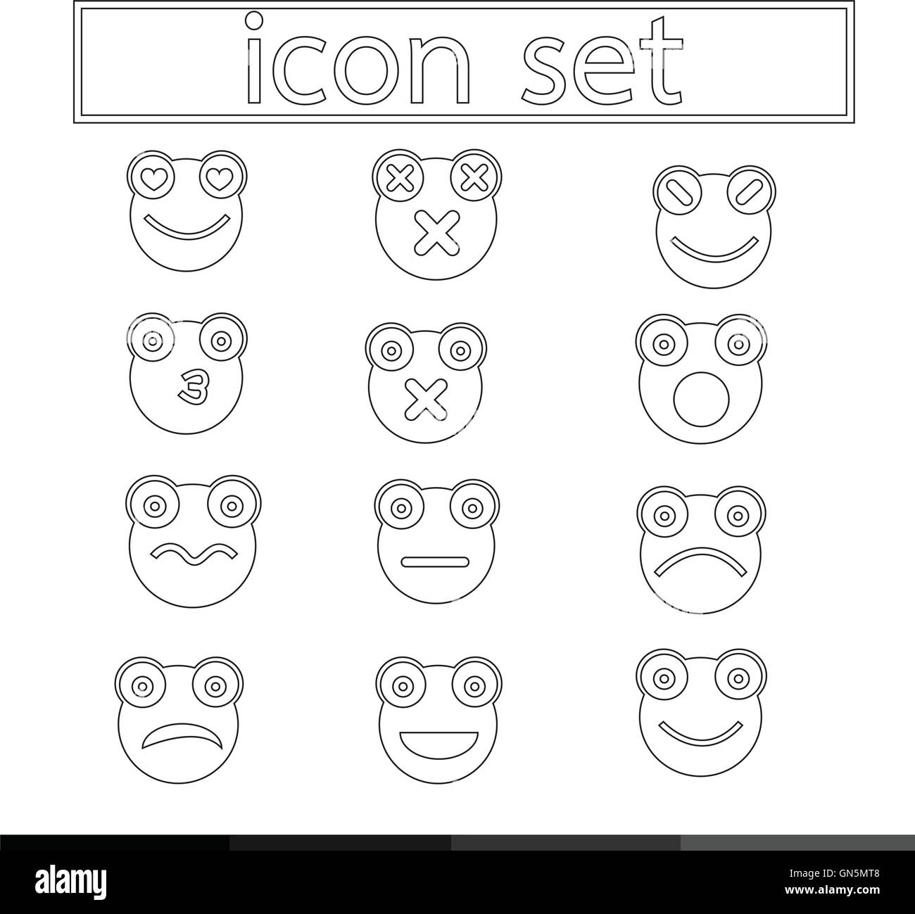 Frog emotion icon set illustration design Stock Vector Image & Art - Alamy