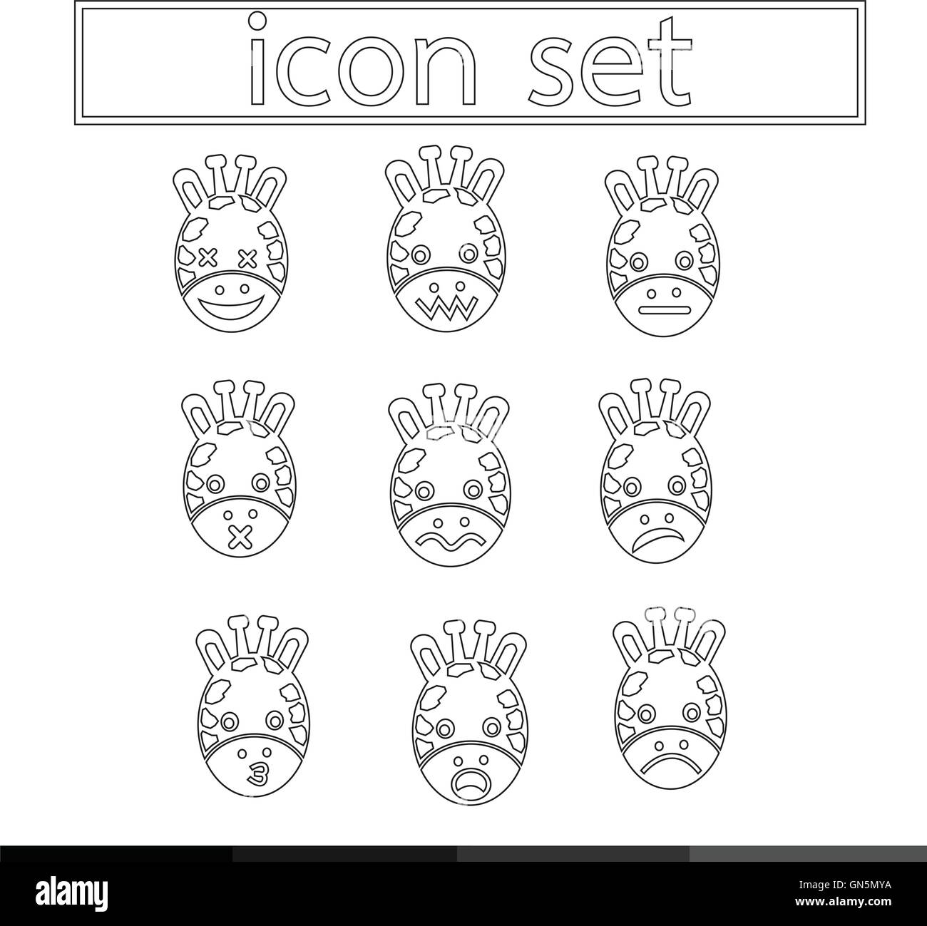 giraffe emotion icon set illustration design Stock Vector Image & Art ...