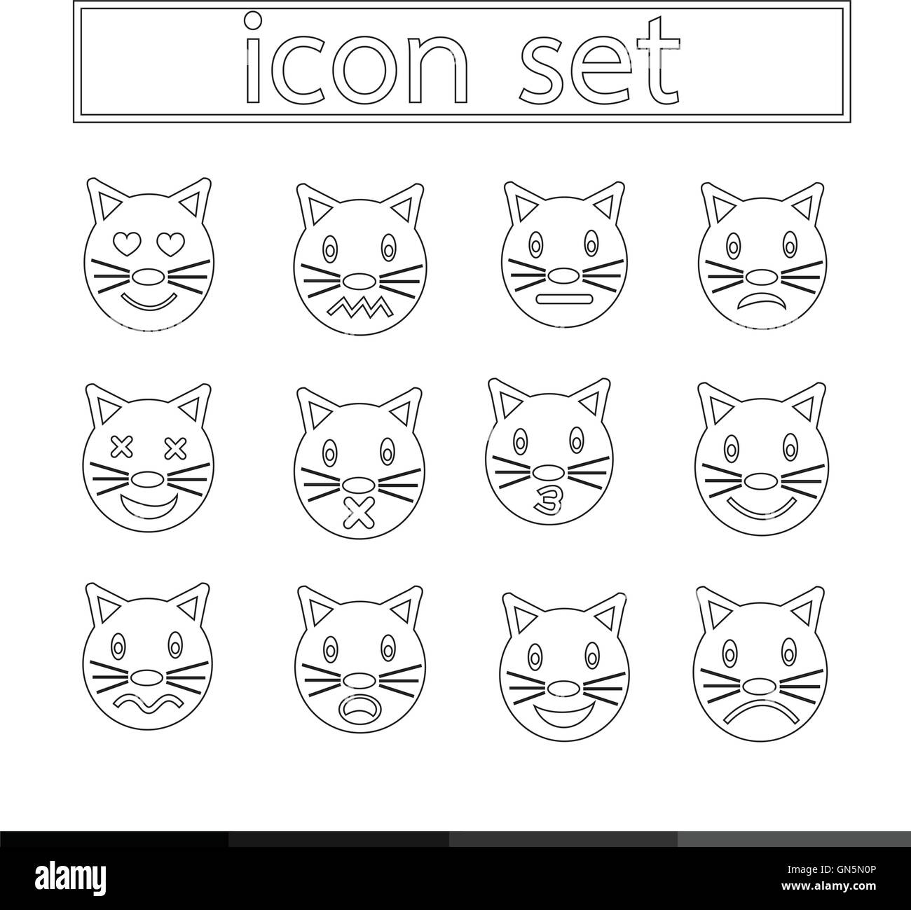 cat emotion icon set illustration design Stock Vector Image & Art - Alamy