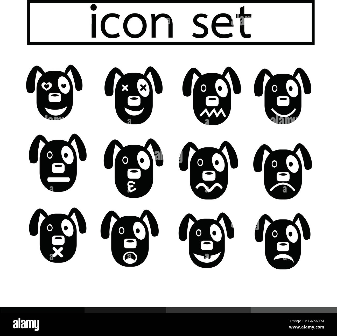 dog emotion icon set illustration design Stock Vector Image & Art - Alamy