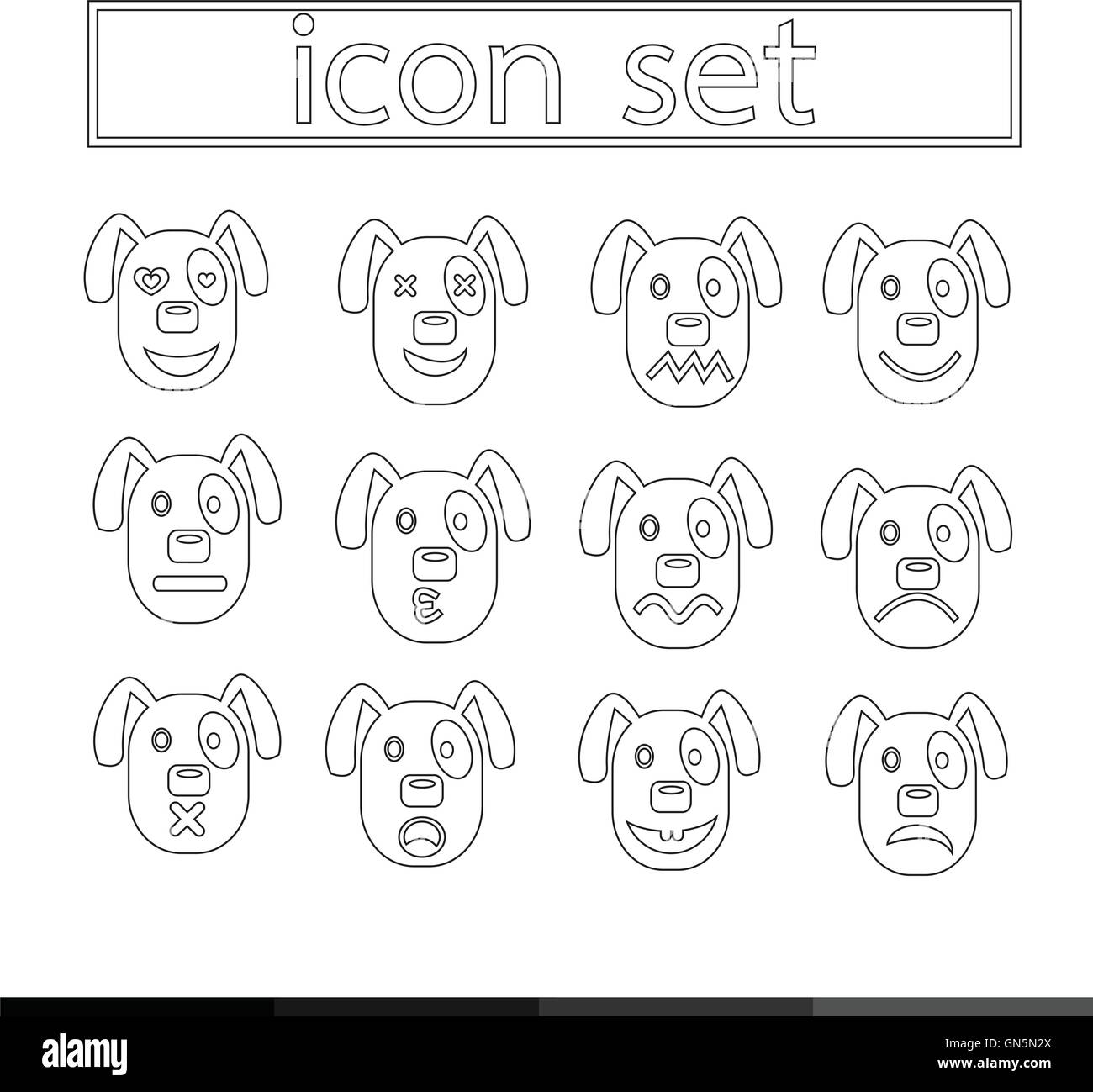 dog emotion icon set illustration design Stock Vector Image & Art - Alamy
