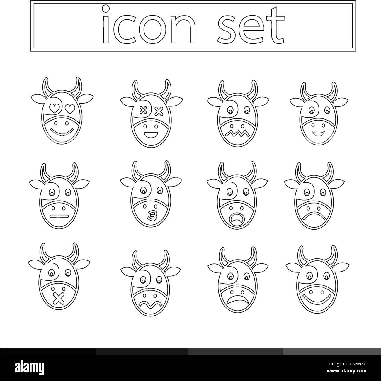 cow emotion icon set illustration design Stock Vector Image & Art - Alamy