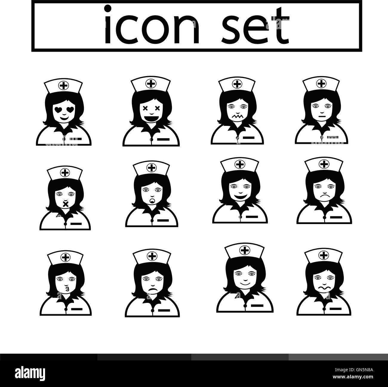 nurse emotion icon set illustration design Stock Vector Image & Art - Alamy