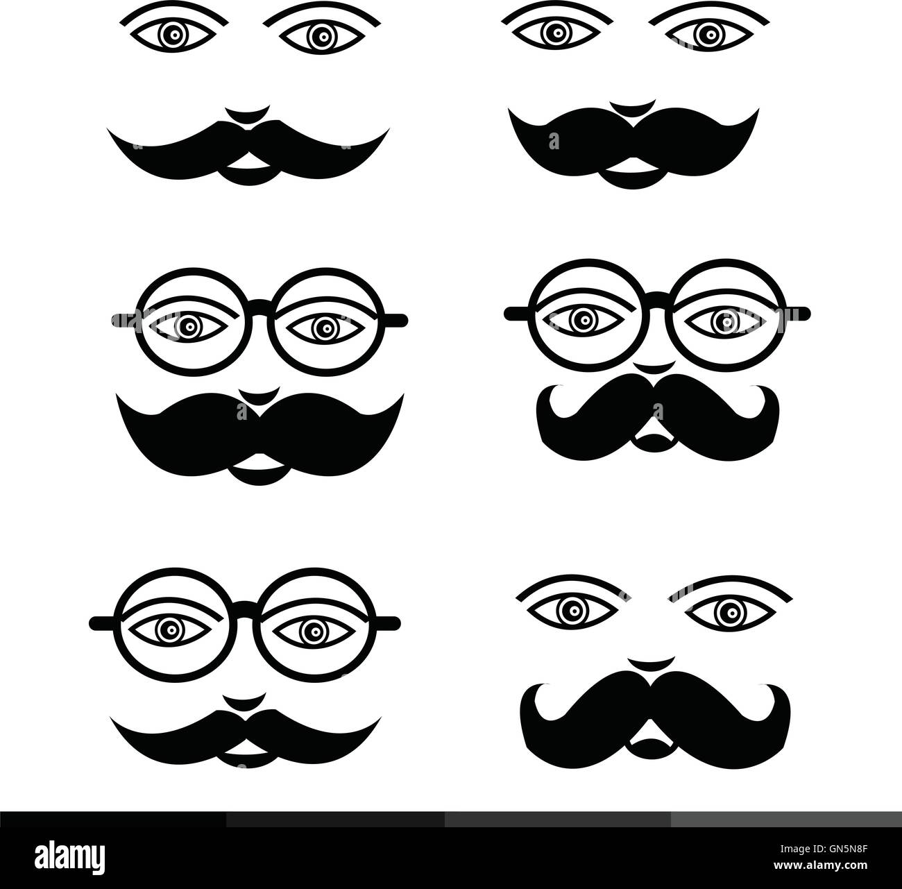 Mustache Man emotion icon set illustration design Stock Vector Image ...