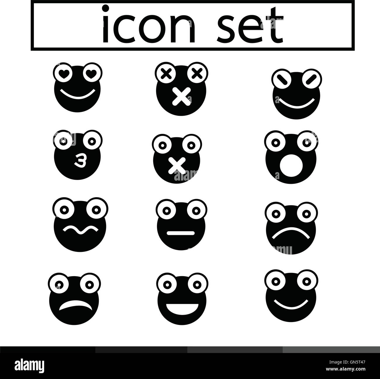 Frog emotion icon set illustration design Stock Vector Image & Art - Alamy