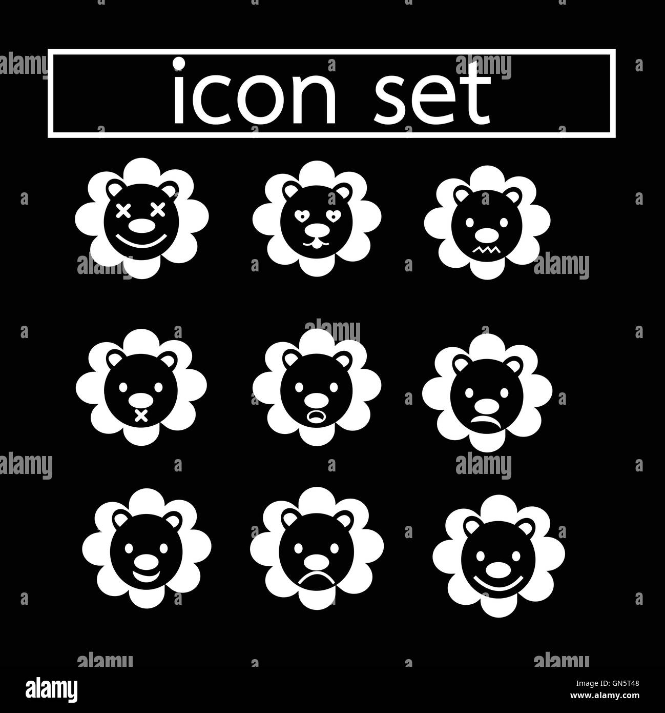 lion emotion icon set illustration design Stock Vector Image & Art - Alamy