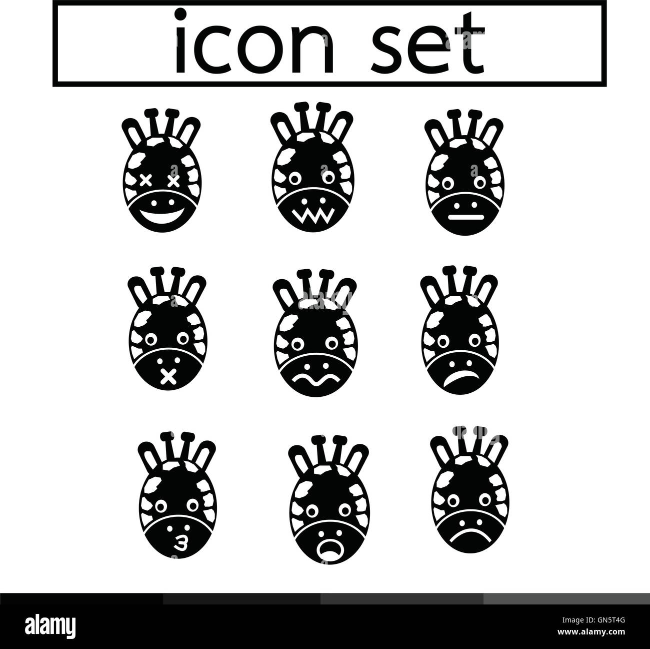 giraffe emotion icon set illustration design Stock Vector Image & Art ...