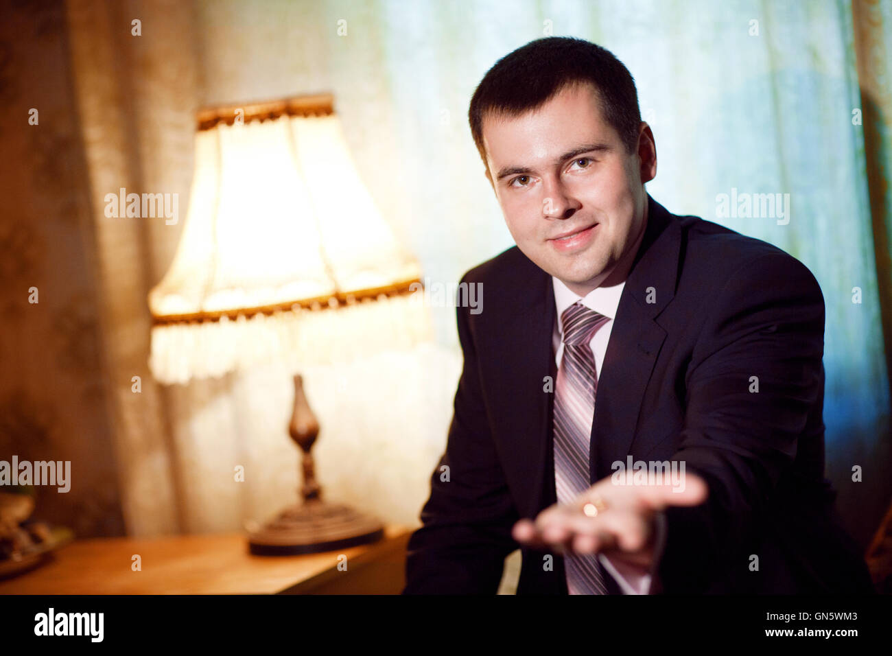 profile of a smart man with rings Stock Photo - Alamy