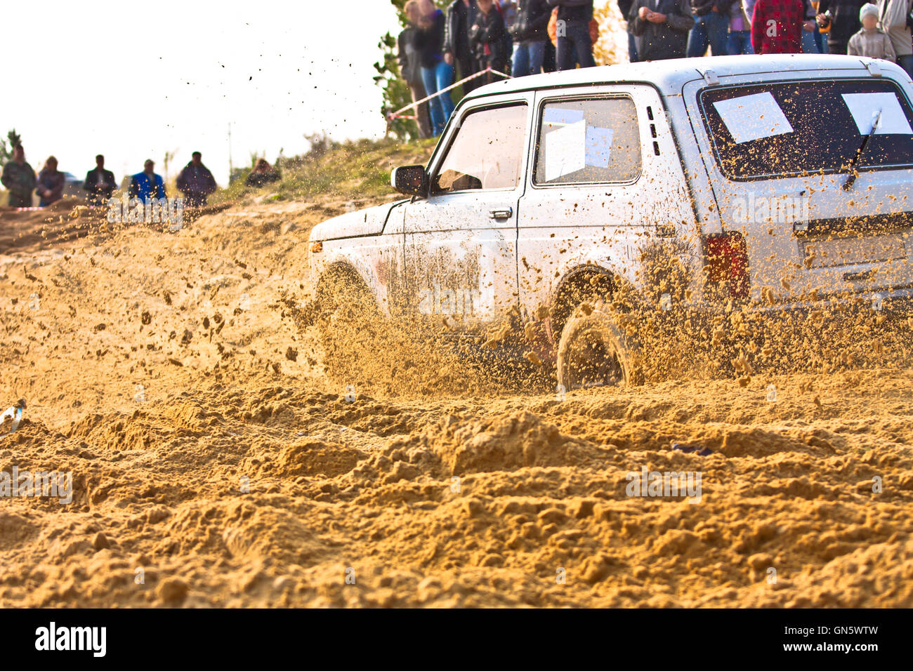 Off road racing car jumping hi-res stock photography and images - Alamy